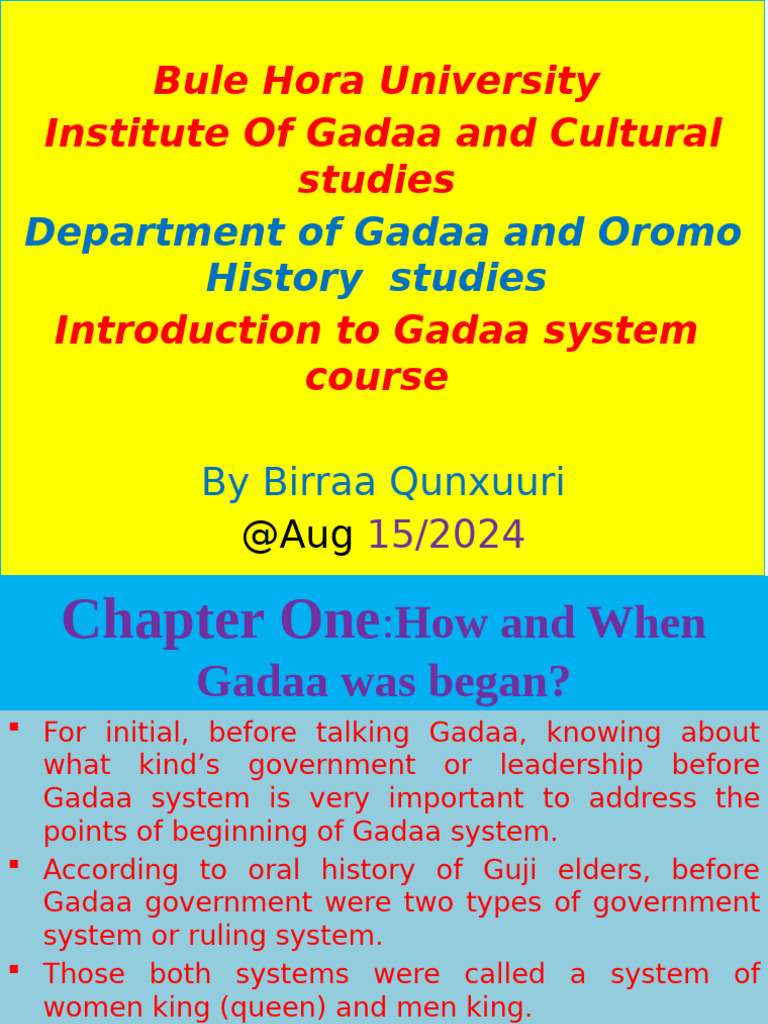 Introduction To Gadaa PPT - PPTX CC | PDF | Kinship