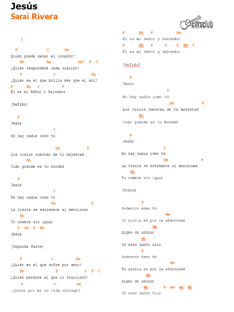 Cifra Club - Sarai Rivera - Jesús | PDF