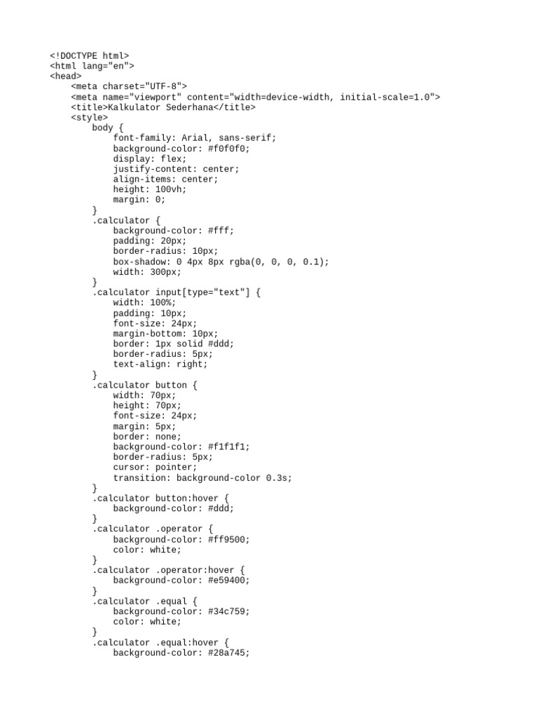 tampilan kalkulator | PDF
