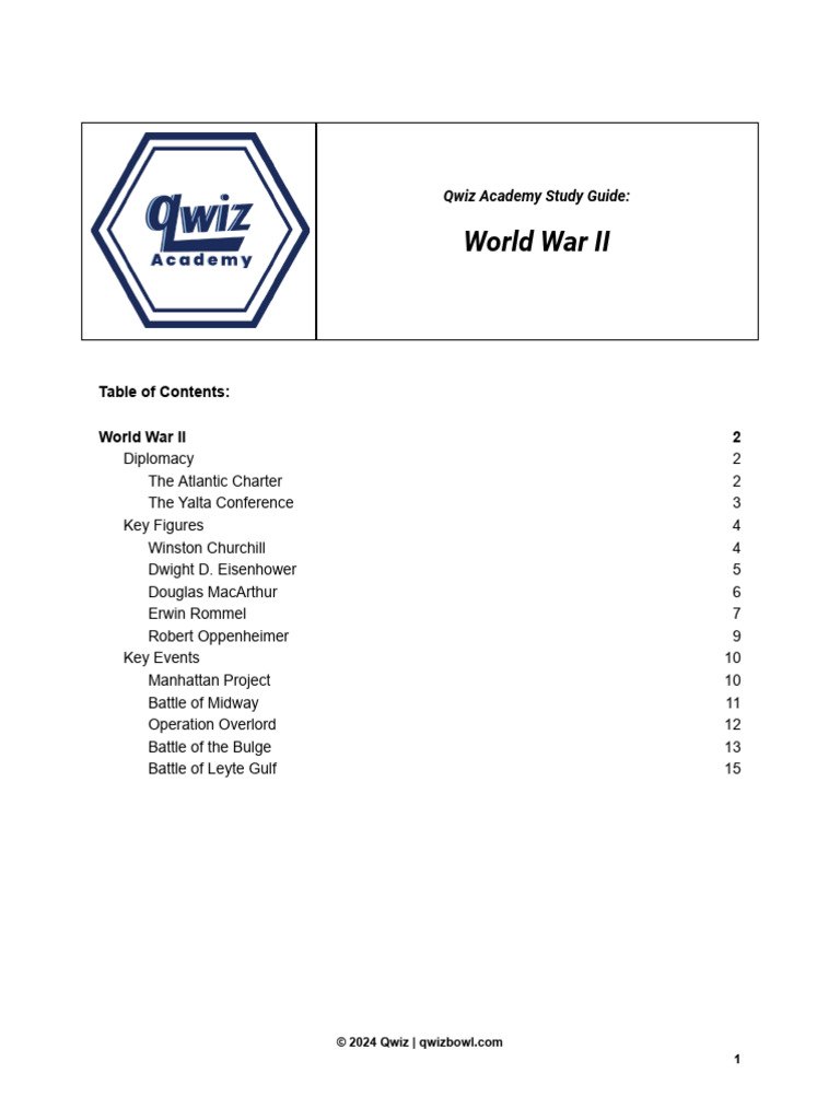 World War II Study Guide | PDF | Battle Of Midway | Manhattan Project