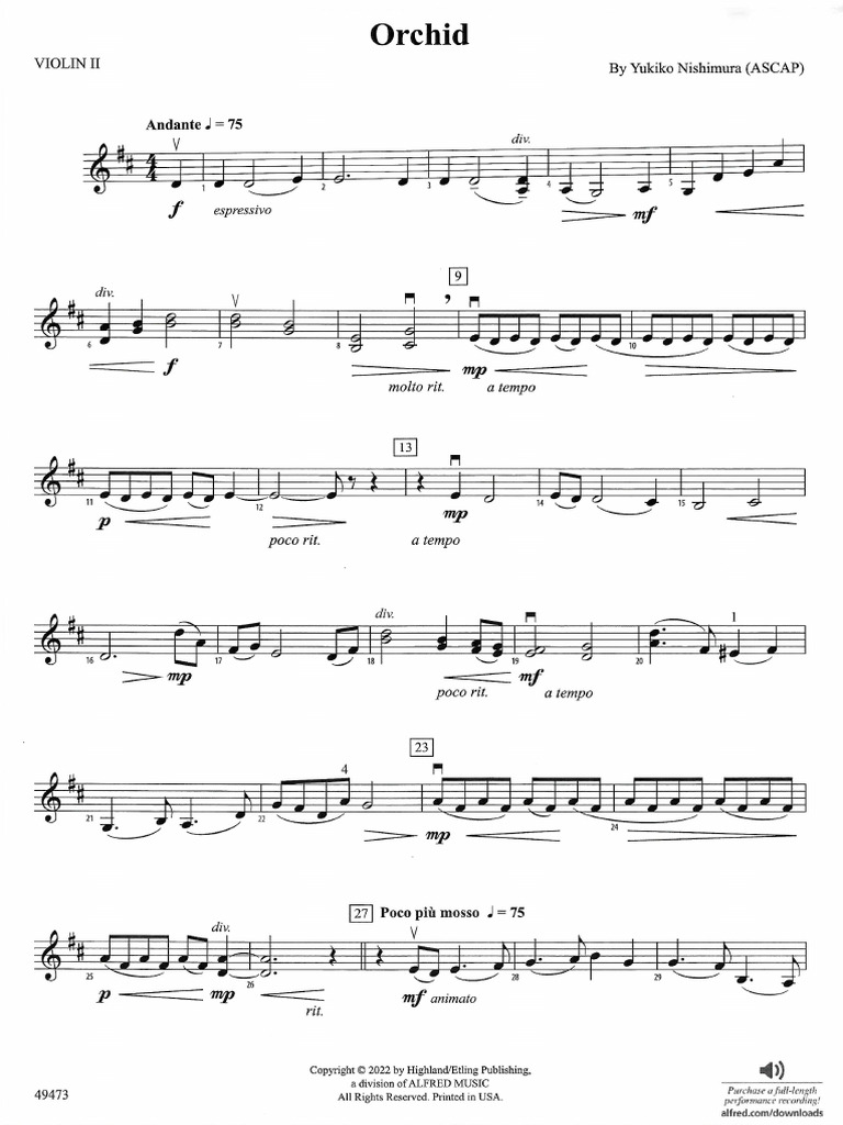 Orchid Violin II | PDF