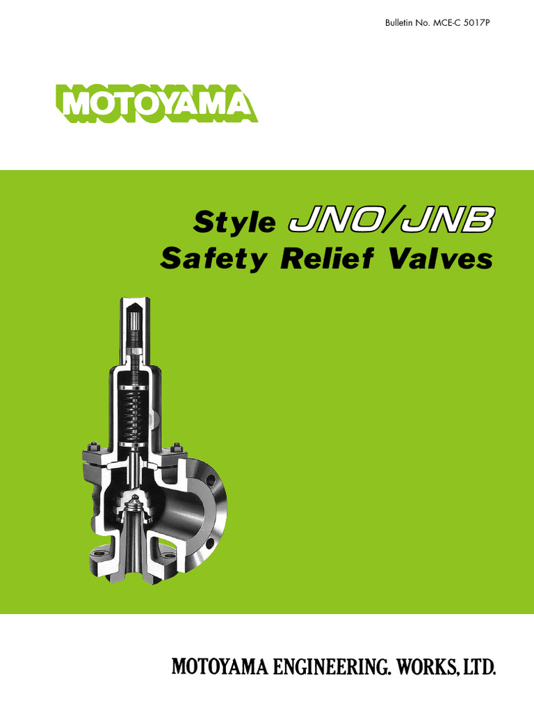 MOTOYAMA C5017A Safety Relief Valves | PDF | Valve | Chemical Engineering