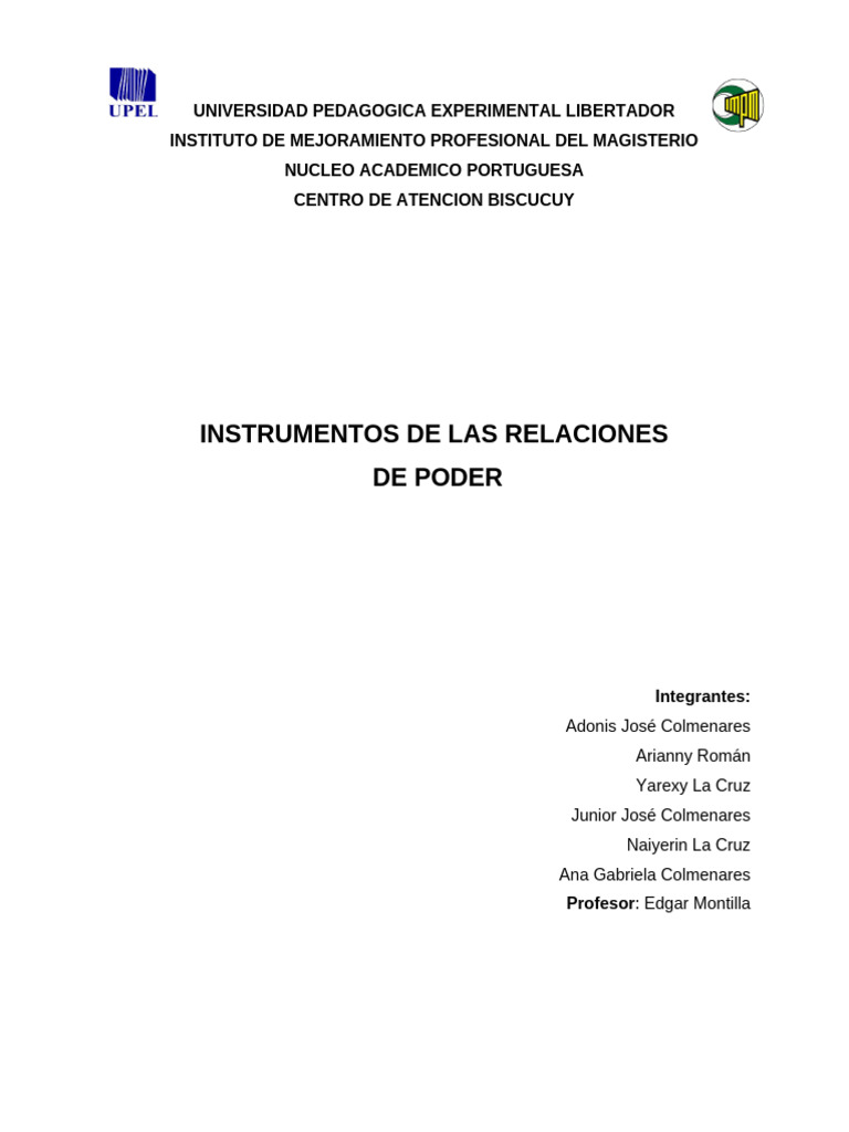 Trabajo de Los Instrumentos de Las Relaciones Del Poder Gaby | PDF ...