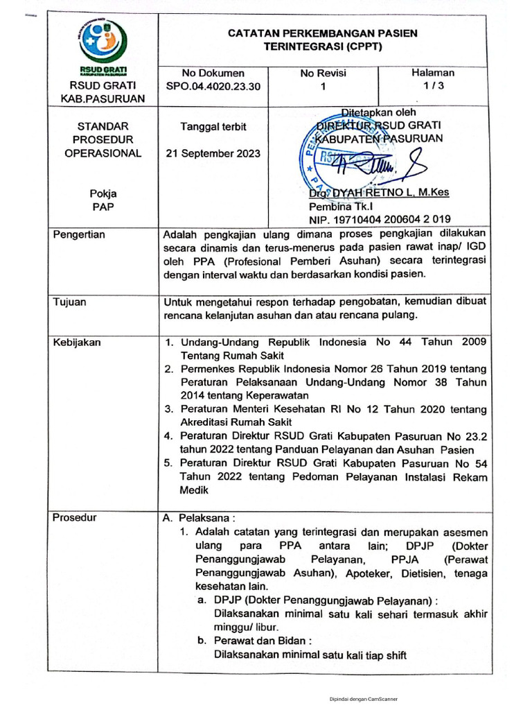 Spo CPPT Bidang Kep | PDF