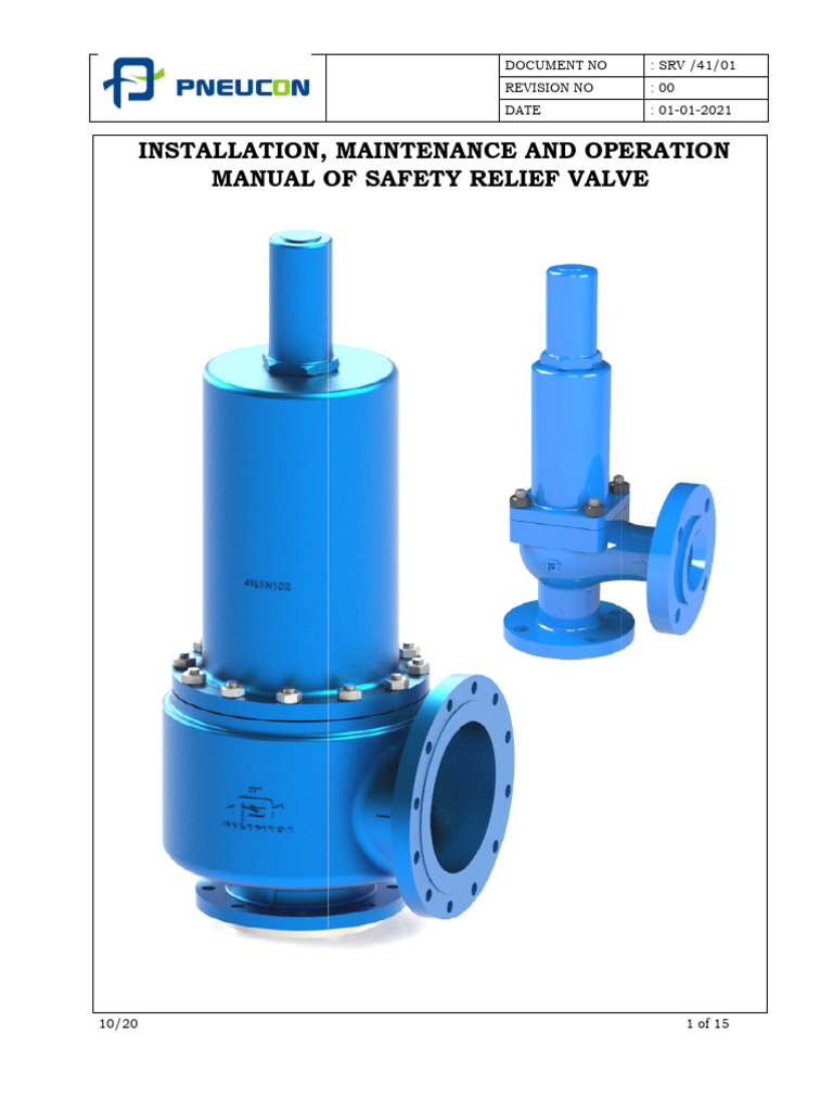 Pvim SRV Safety Relief Valve Im R1 | PDF | Valve | Leak