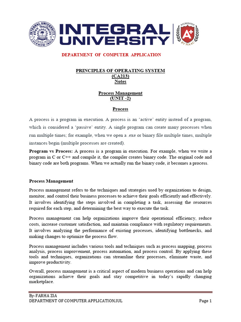 UNIT2 CA213 | PDF | Process (Computing) | Thread (Computing)