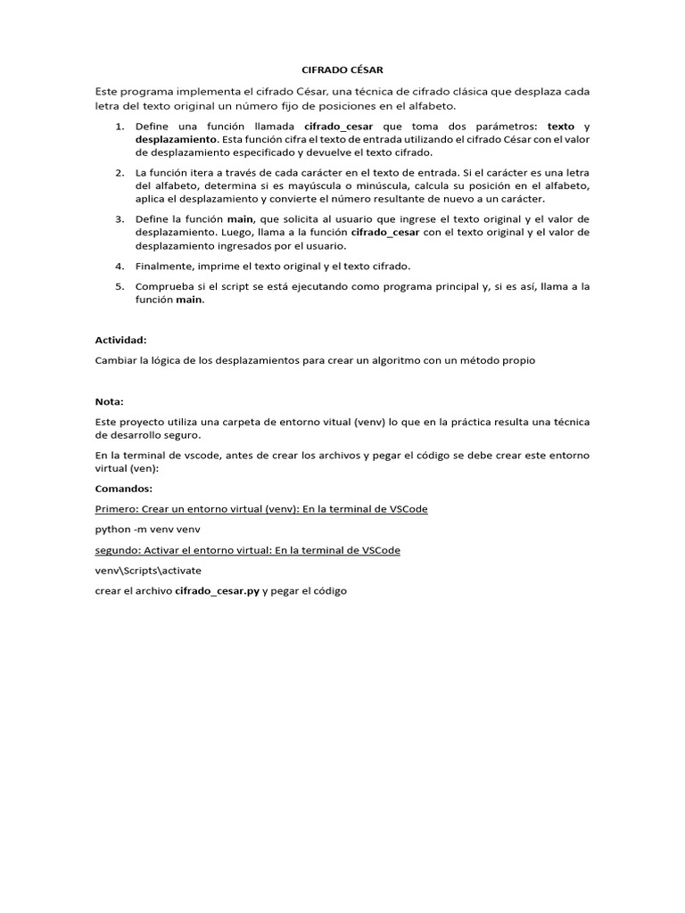 Cifrado César | PDF