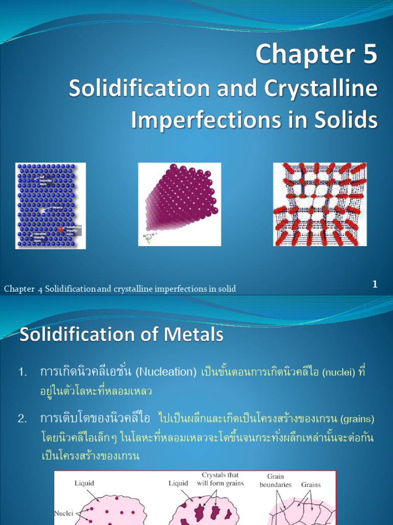 Chapter 5 Solidification and Crystalline Imperfections in Solid | PDF