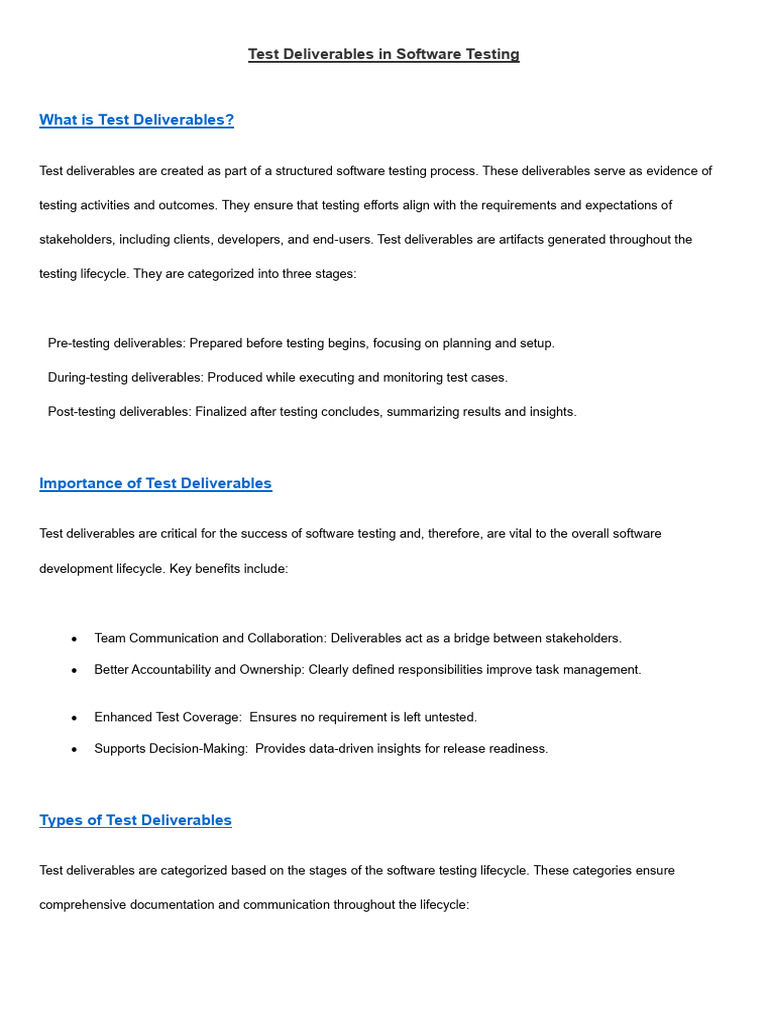 Test Deliverables | PDF | Software Testing | Information Technology