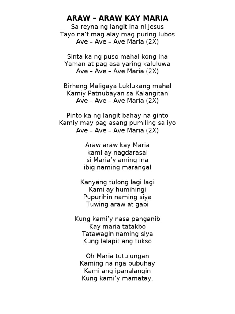 Araw - Araw Kay Maria | PDF