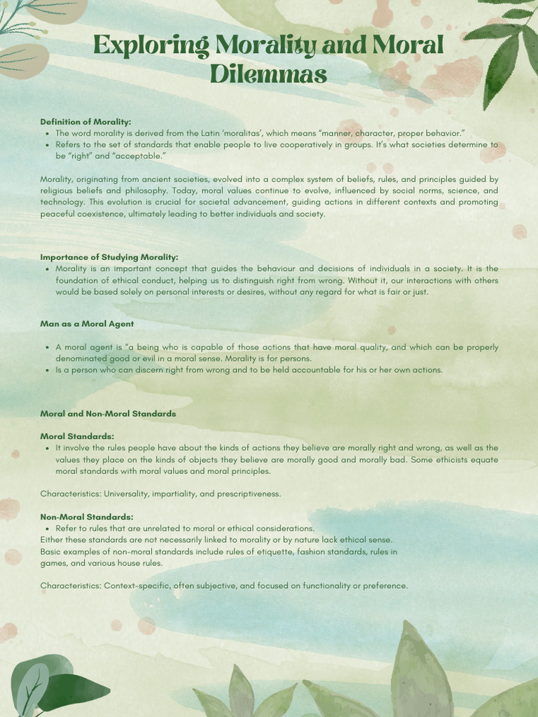 Morality and Moral Dilemma | PDF | Morality | Epistemology