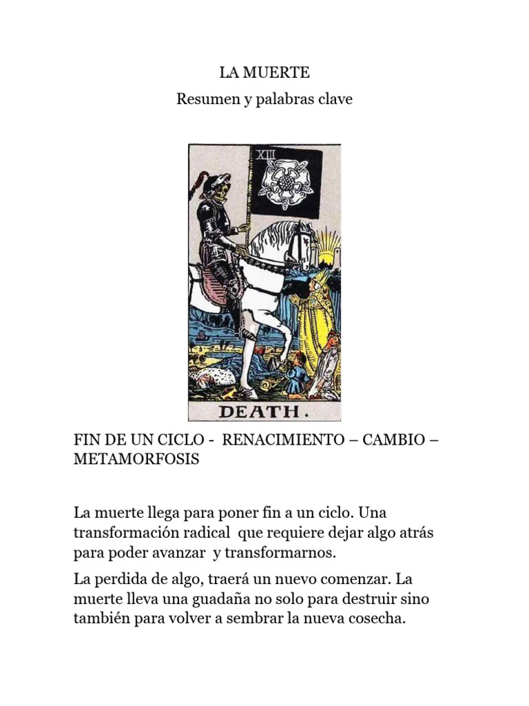 La Muerte Resumen Palabras Clave | PDF