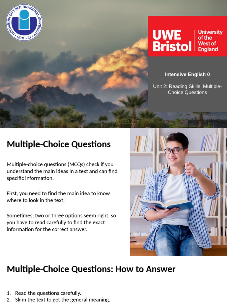 02 Reading Skills - Multiple-Choice Questions | PDF | Multiple Choice ...
