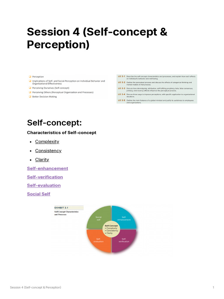 Managing People at Work - Session 4 | PDF | Self Concept | Stereotypes