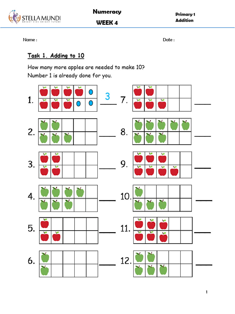 W4 Numeracy P1 COLOUR | PDF