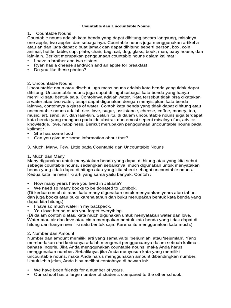 Countable Dan Uncountable Nouns | PDF
