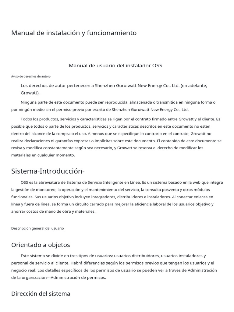 Guía de Instalación del Sistema OSS | PDF | Ingenieria Eléctrica ...