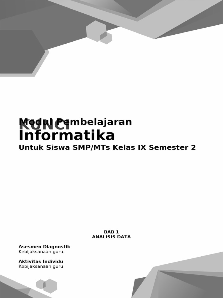 KUNCI JAWABAN INFORMATIKA KELAS 9 SMP-MTs S2 (KM) 2425 | PDF
