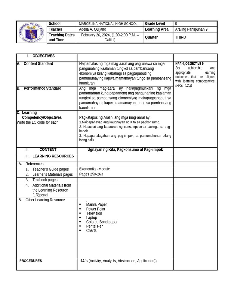 School Cot 3 Cot Third Quarter | PDF