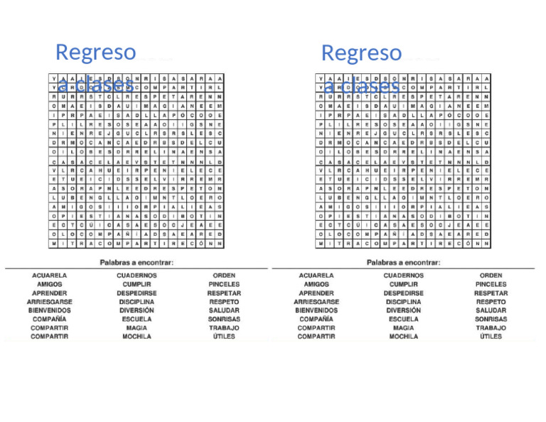 sopa regreso a clases | PDF