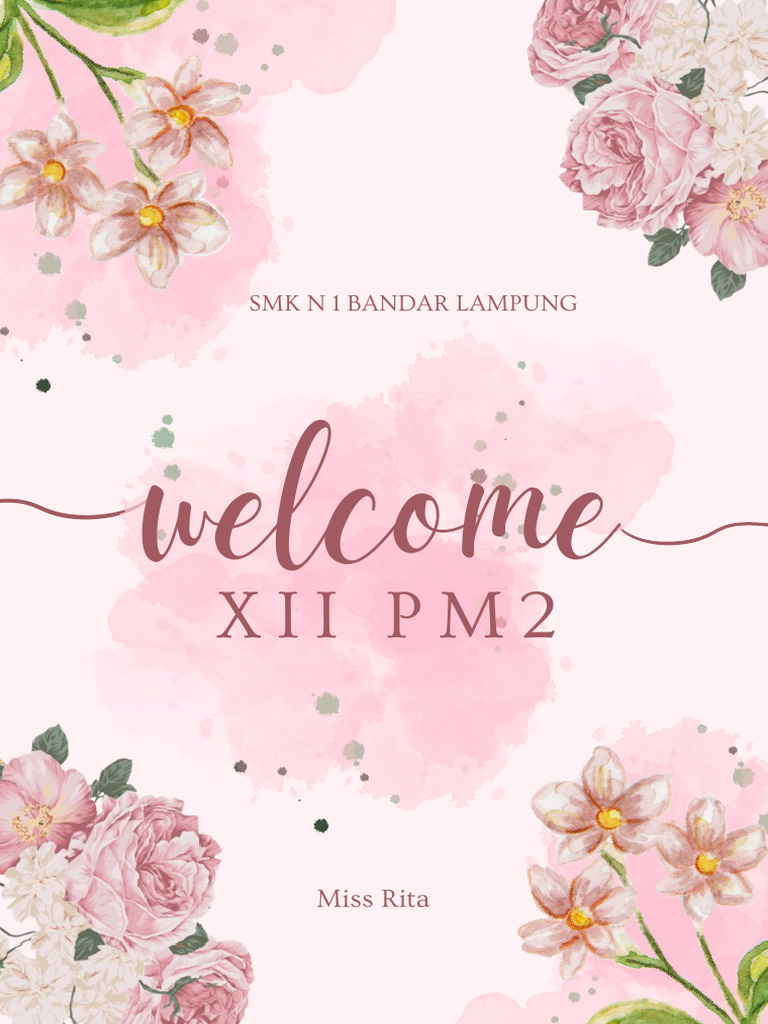 Pink Rose Pink Floral Watercolor Business Welcome December Poster ...