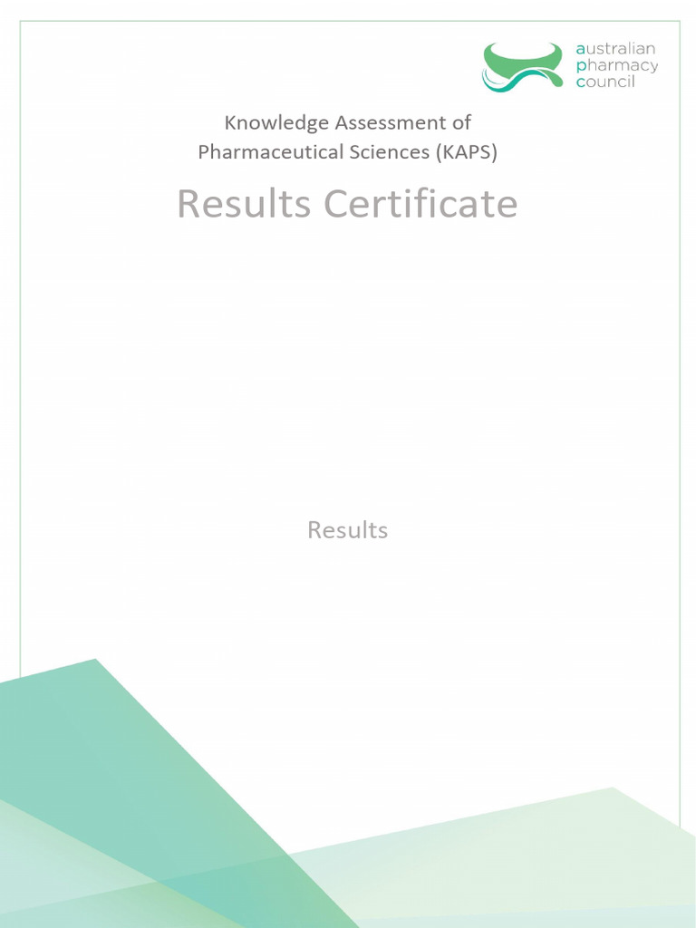 KAPS Exam Results Certificate 2024 | PDF