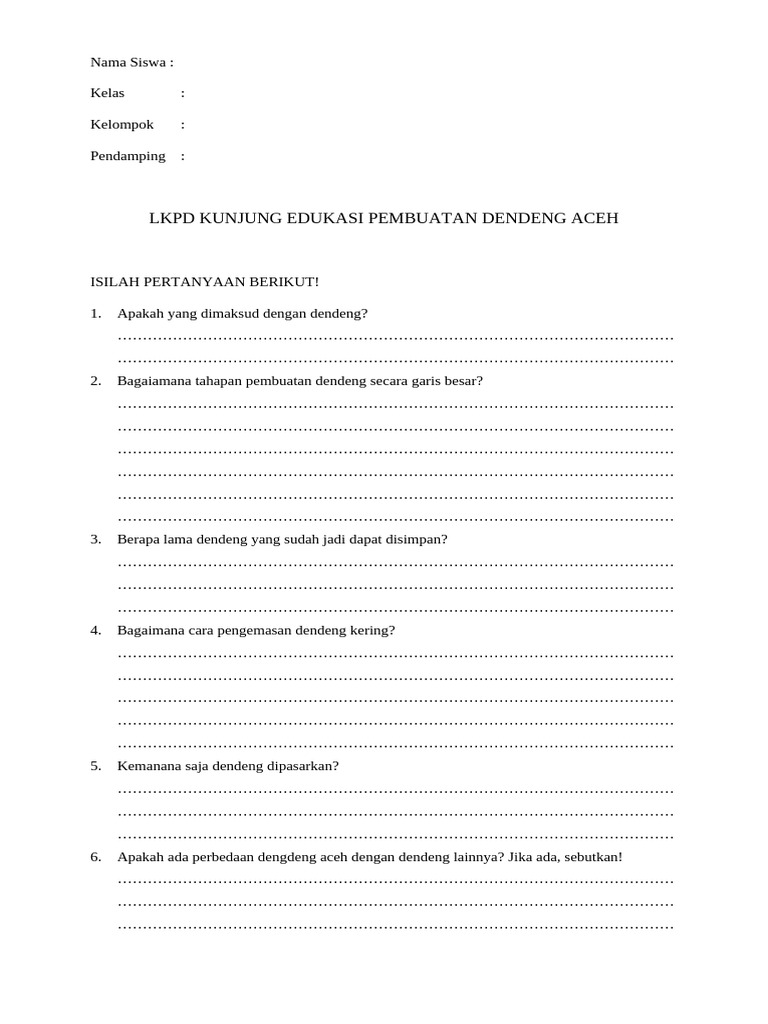 LKPD Pembuatan Dendeng | PDF