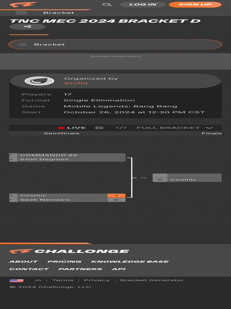 TNC MEC 2024 BRACKET D - Challonge | PDF
