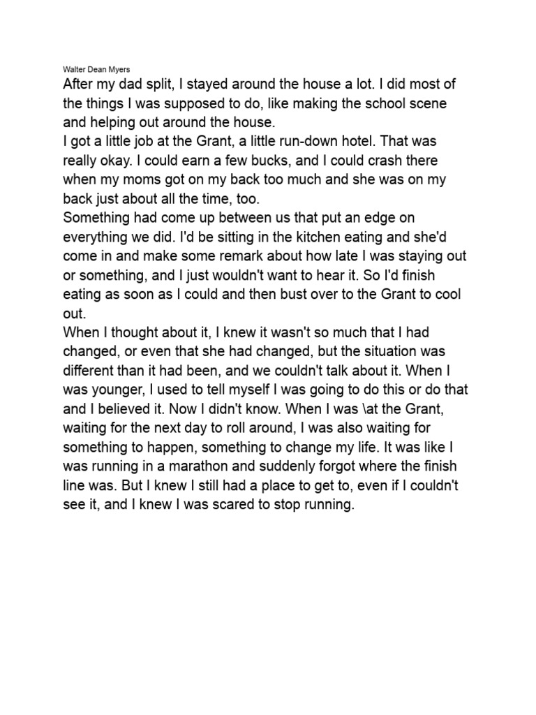 Monologue - Hoops - Walter Dean Meyers | PDF