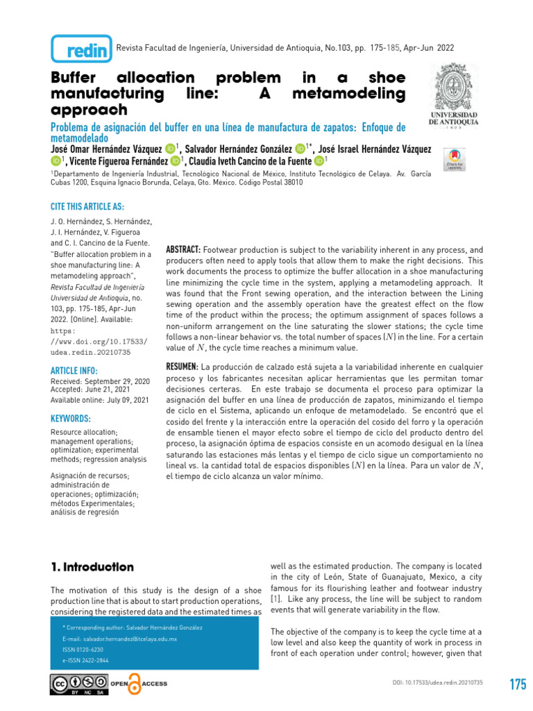 Buffer Allocation Problem in A Shoe Manufacturing | PDF | Linear Regression | Applied Mathematics