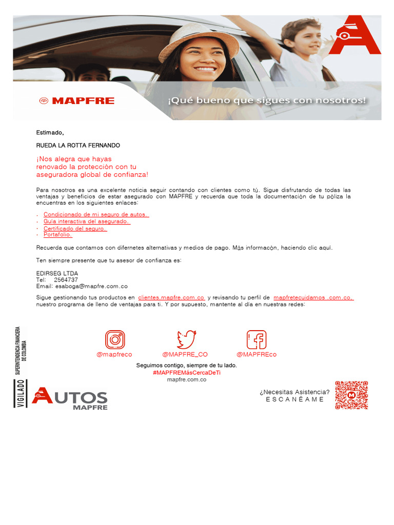 Renovación de Póliza MAPFRE 2024 | PDF | Póliza de seguros
