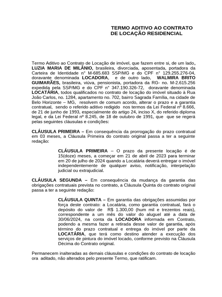 Cópia de Minuta - Termo Aditivo 2 | PDF | Aluguel