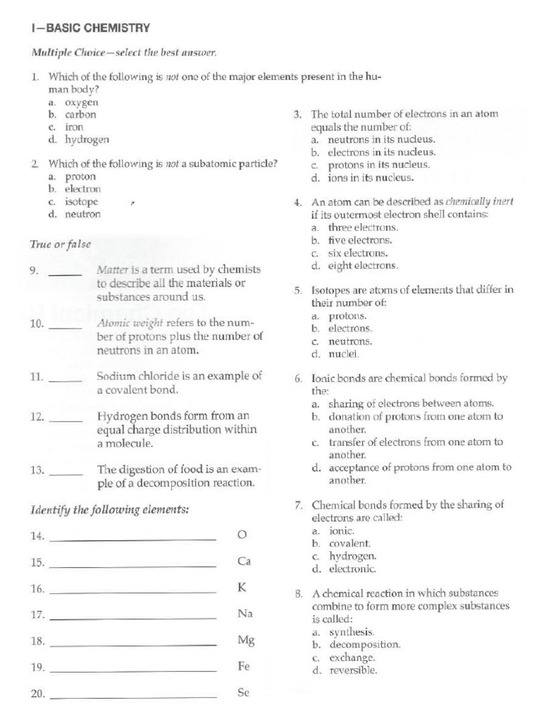 Chemistry Test | PDF