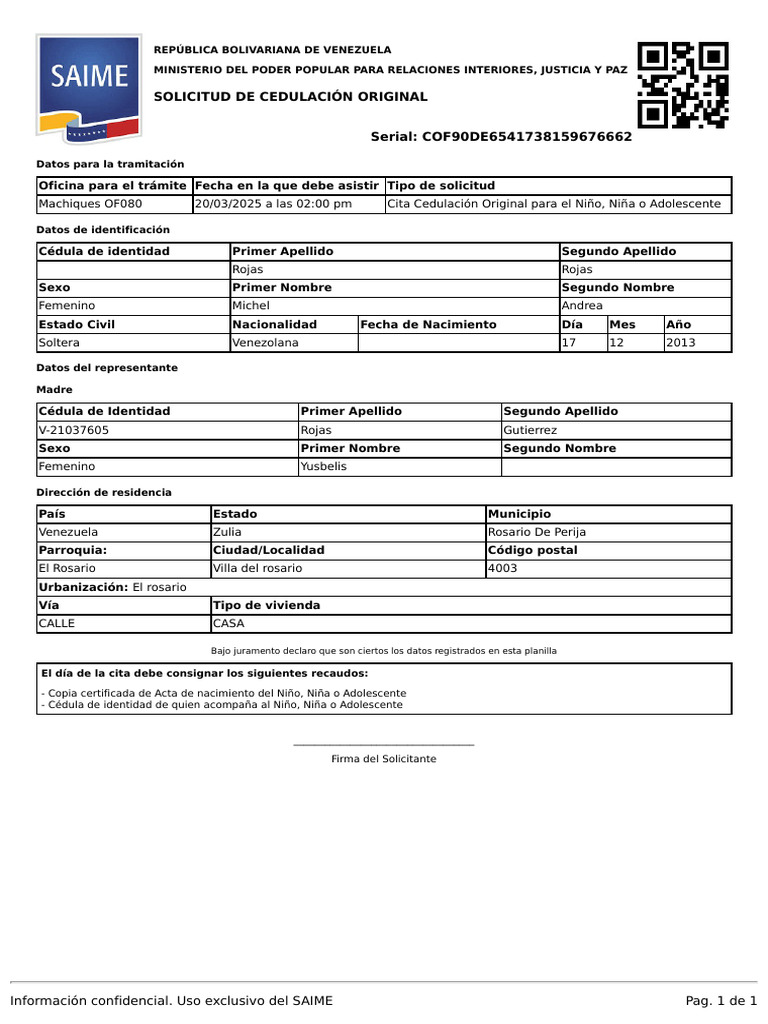 Planilla cédula original | PDF