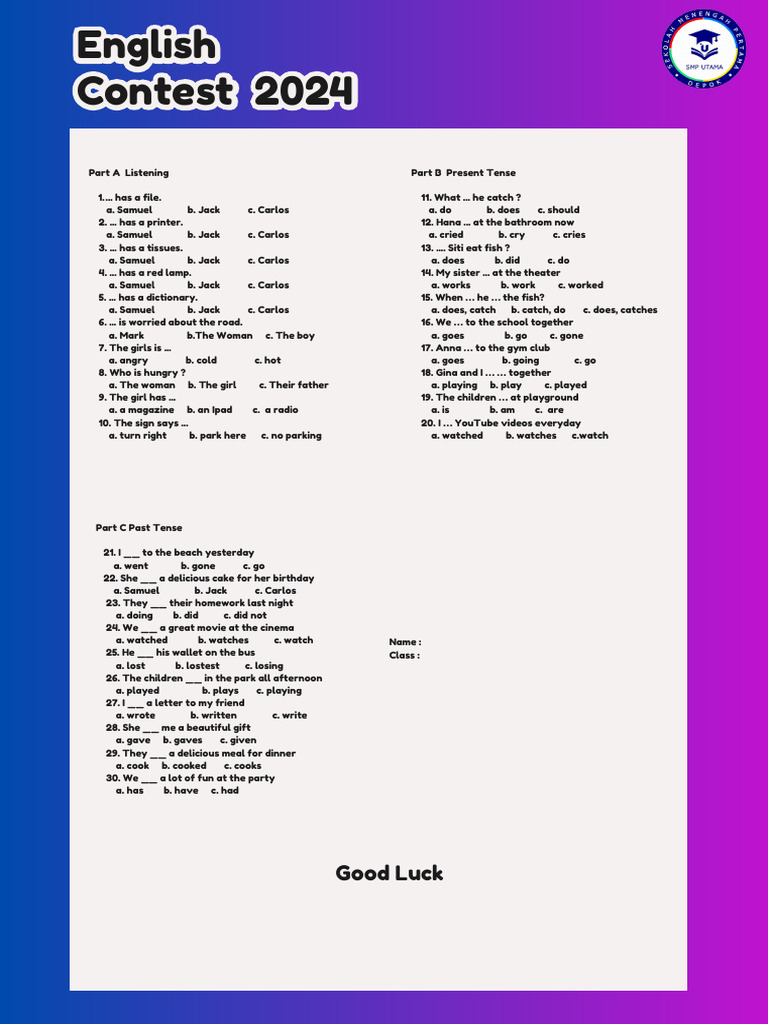 English Contest 2024 | PDF