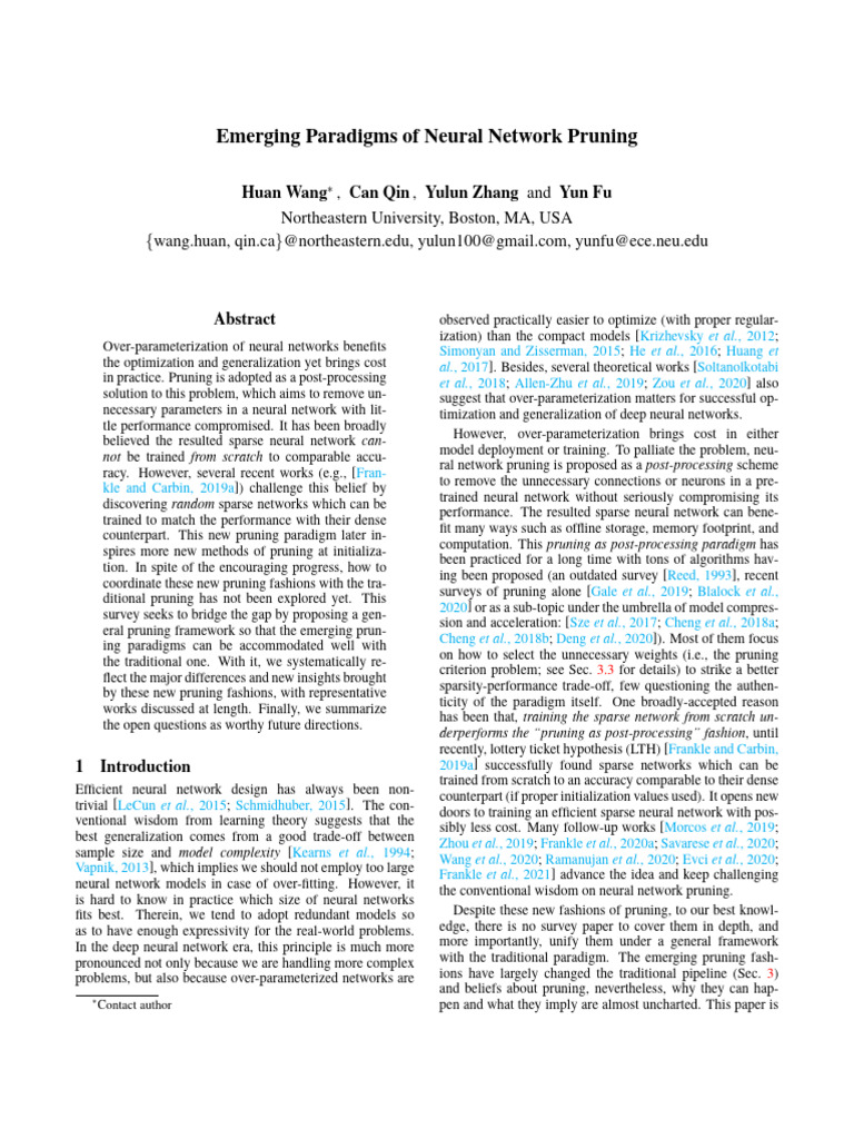 2021-Huan Wang-Emerging Paradigms of Neural Network Pruning | PDF | Applied Mathematics