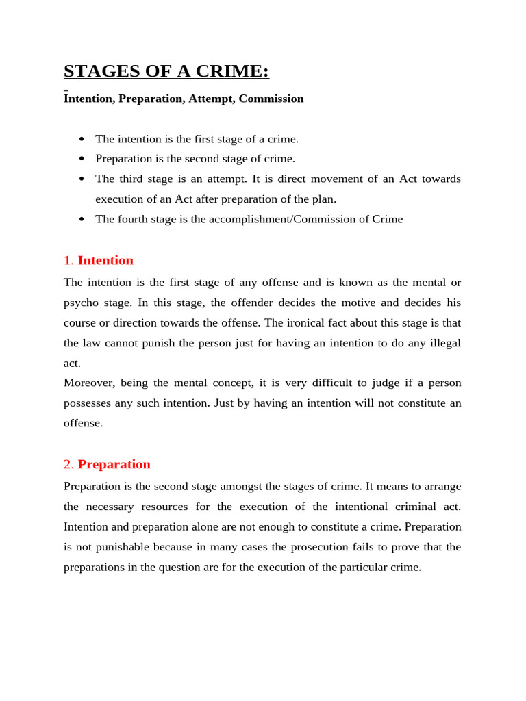 STAGES OF A CRIME | PDF | Crimes | Crime & Violence