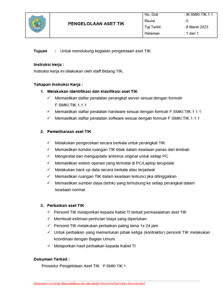 Instruksi Kerja | PDF