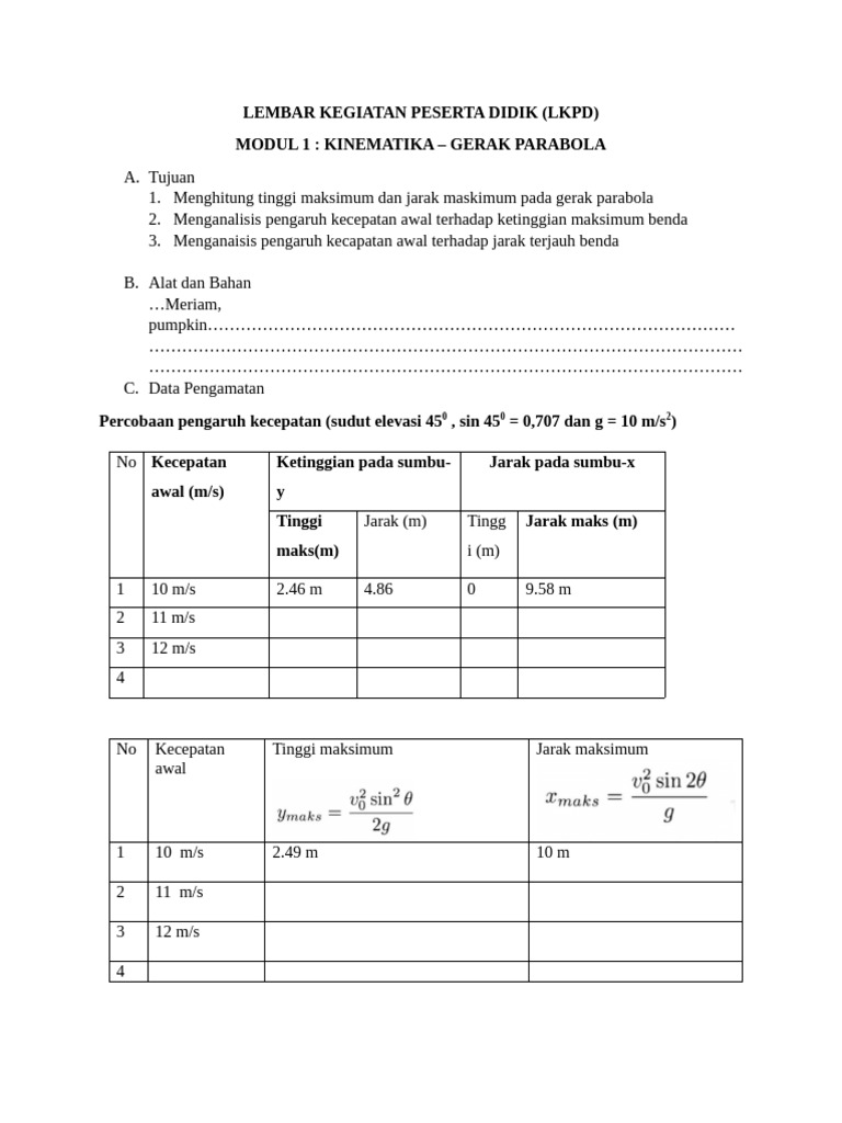LKPD Uprak Fisika 2025 | PDF