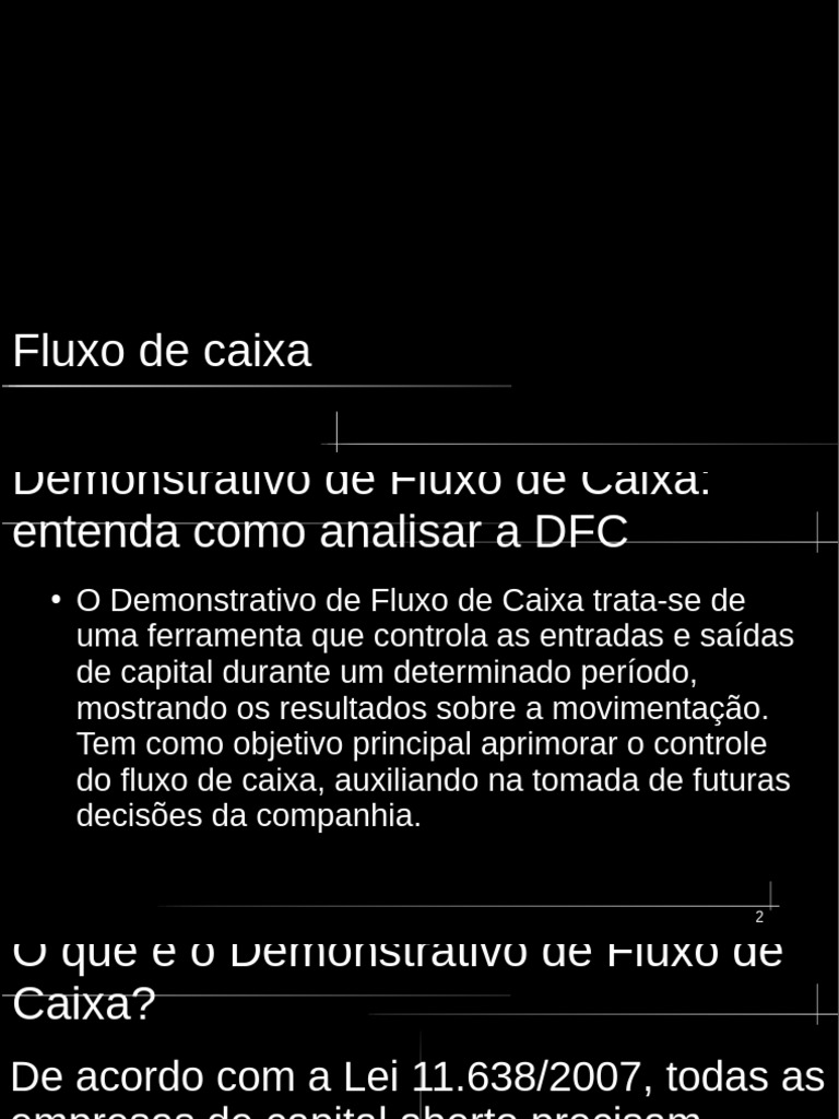 Análise do Demonstrativo de Fluxo de Caixa | PDF | Fluxo de caixa ...