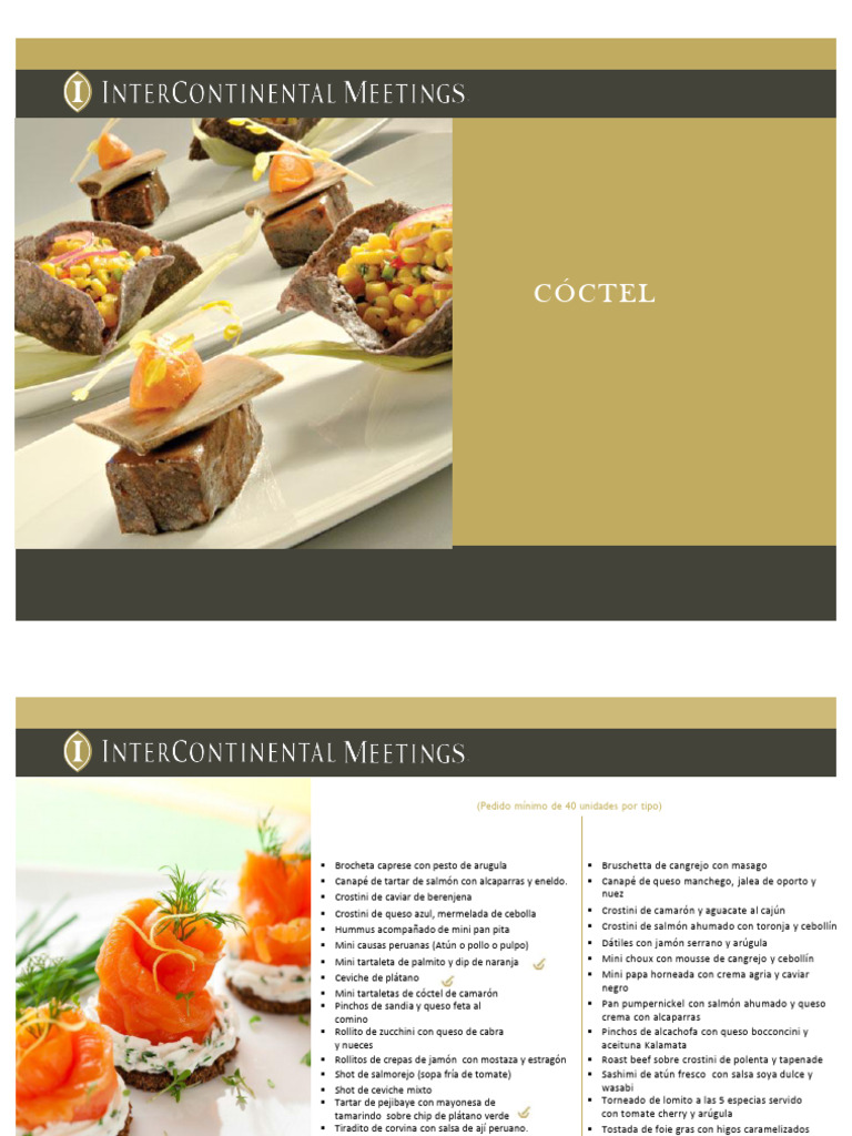 Menú Cocteles 2016 - REAL INTERCONTINENTAL AT MULTIPLAZA MALL | PDF ...