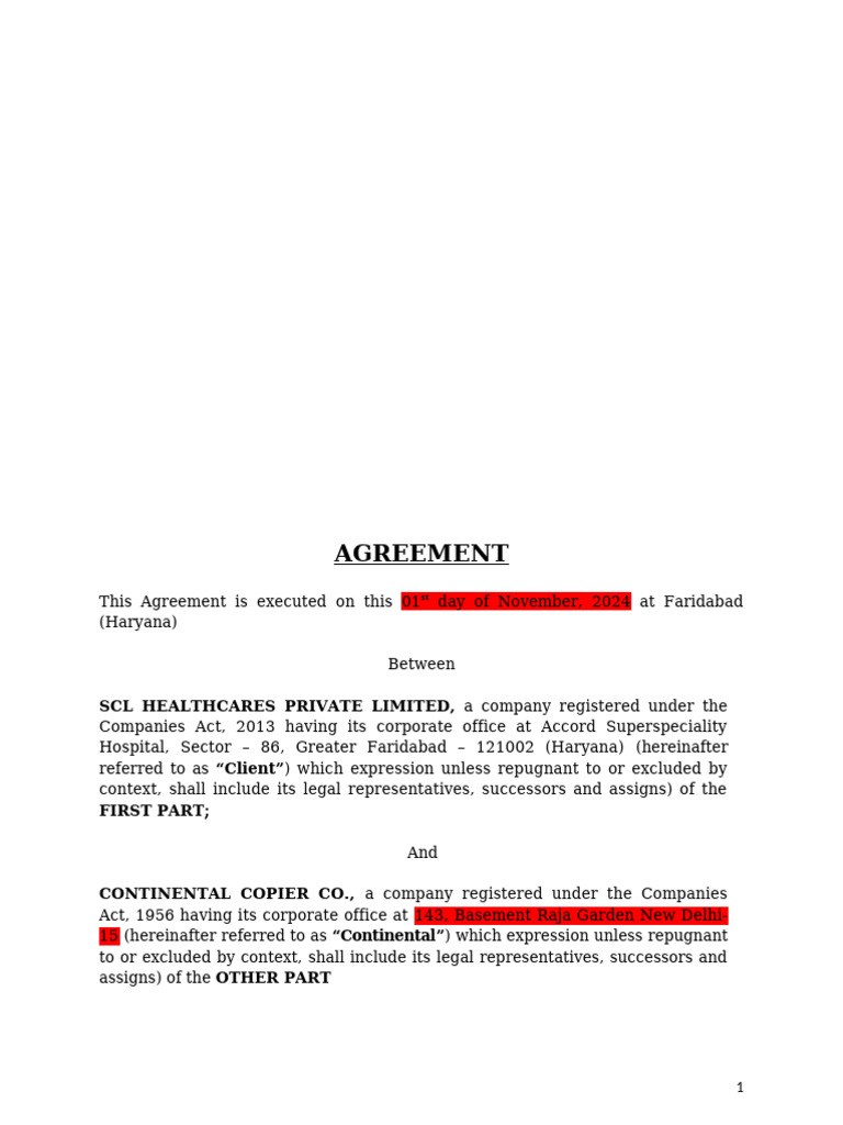Continental Agreement | PDF | Indemnity | Civil Law (Legal System)