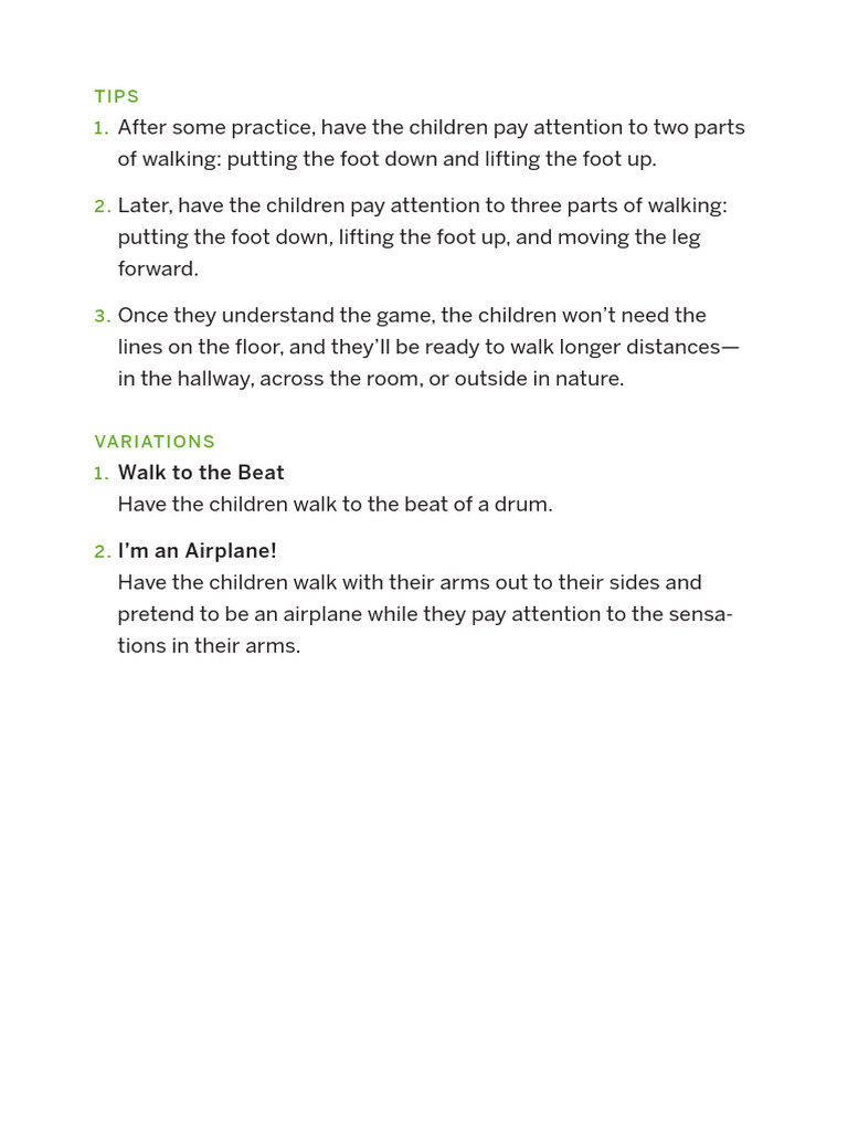 Walking Exercises for Kids | PDF