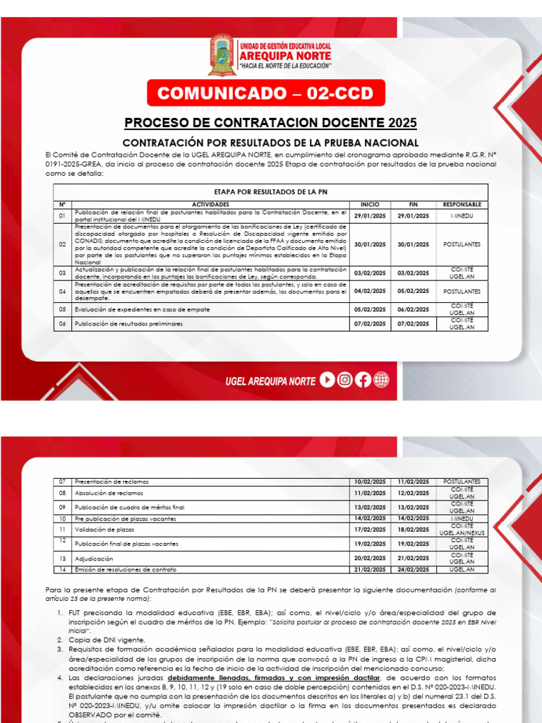 Comunicado 002 2025 CCD 1 | PDF