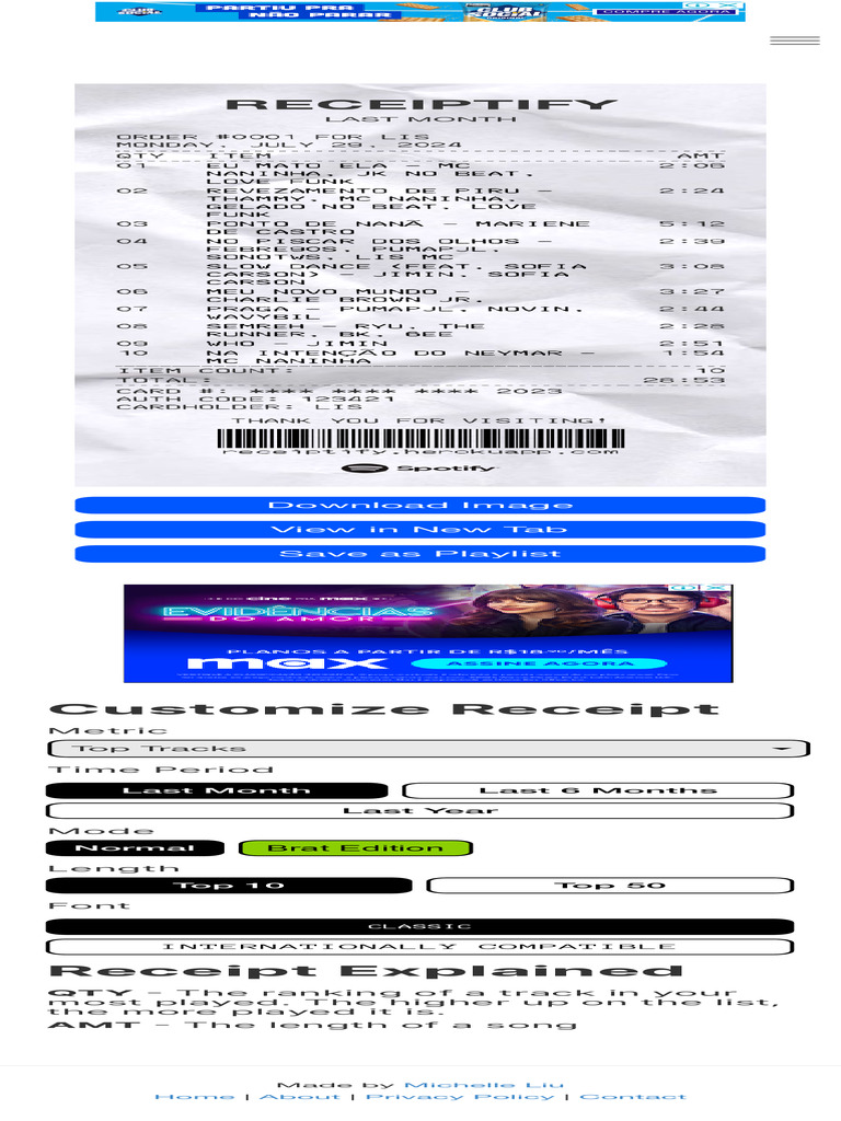 Top Tracks Receipt Explained | PDF