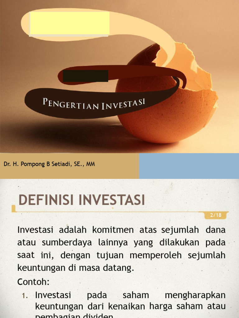 Definisi dan Tujuan Investasi | PDF