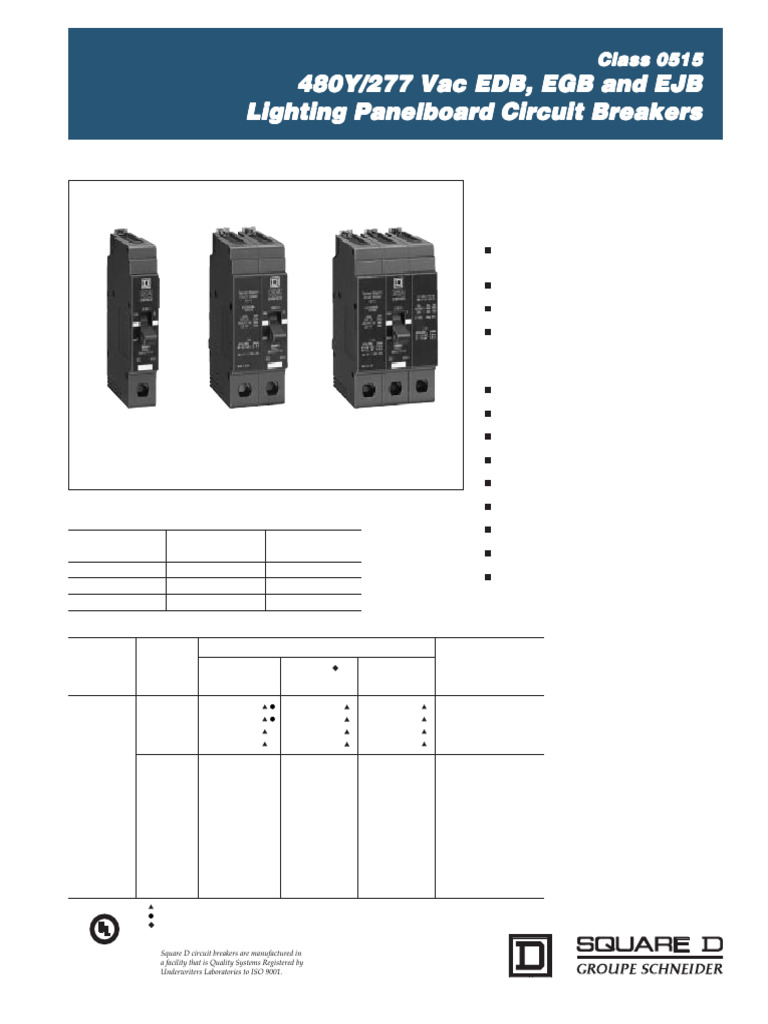 常用 SQ-D EDB & EGB TYPE開關型錄 | PDF | Equipment | Electrical Engineering