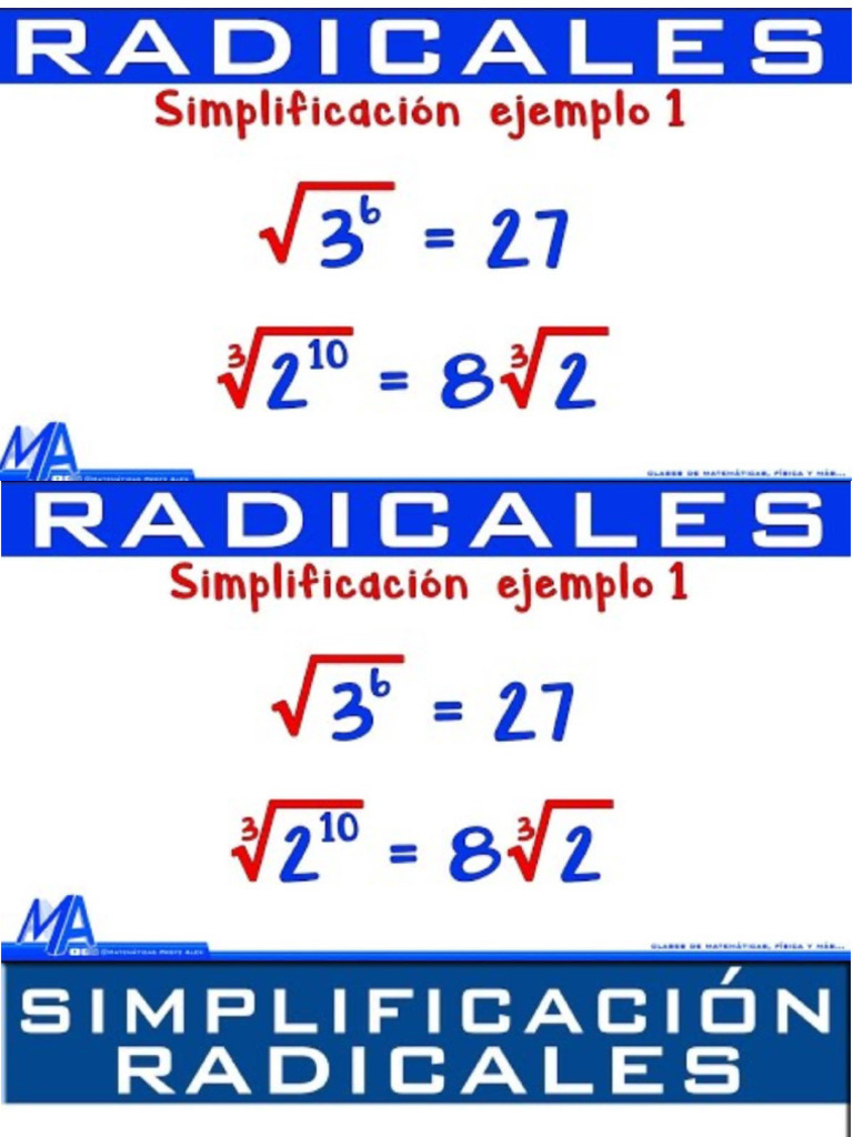 Simplifacion de Radicales | PDF