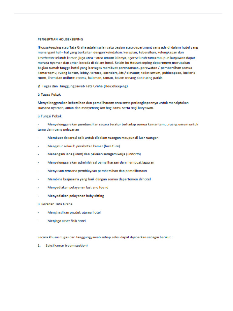 materi housekeeping | PDF