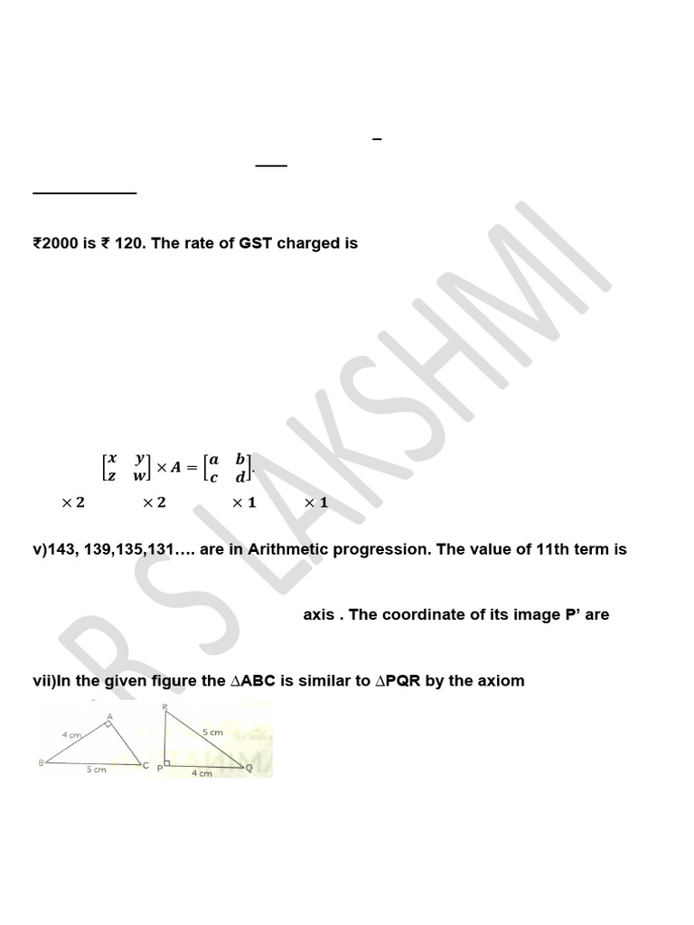 Rs Math Tution 10th Revision | PDF | Mathematical Concepts ...